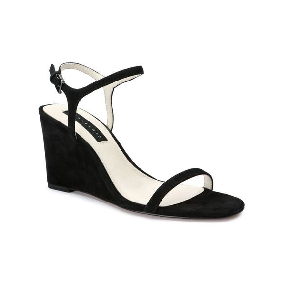 Sanctuary | Shoes | Sanctuary Womens Black Open Toe Wedge Buckle ...